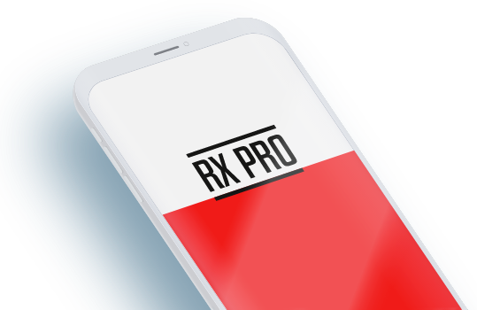 Celular com aplicativo da RX PRO